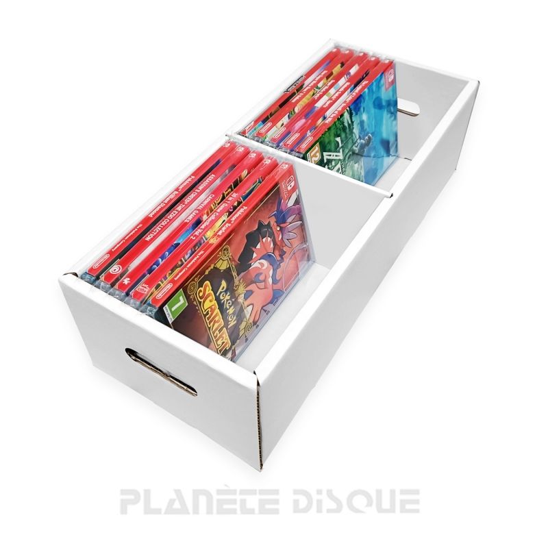 Cardboard white storage box for 24 Nintendo Switch for IKEA Kallax