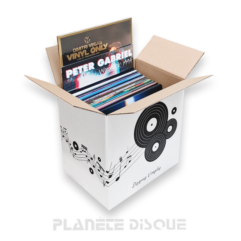 3 Sturdy White Cardboard Boxes for 50 Vinyl Records